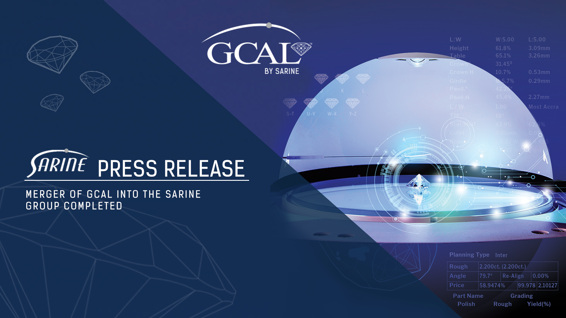 Merger of GCAL into the Sarine Group Completed